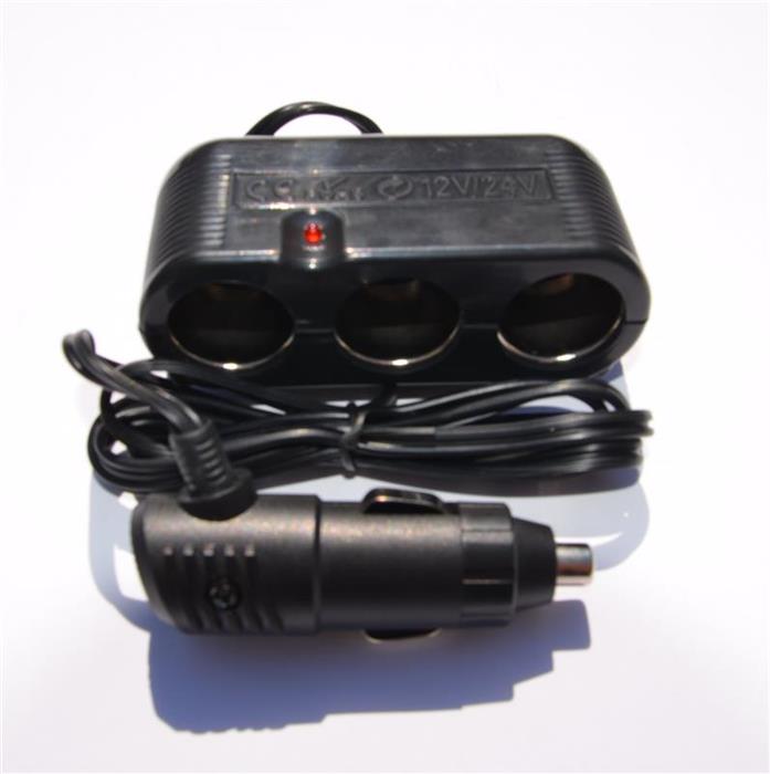 Priza tripla bricheta auto 12/24V cu prelungitor